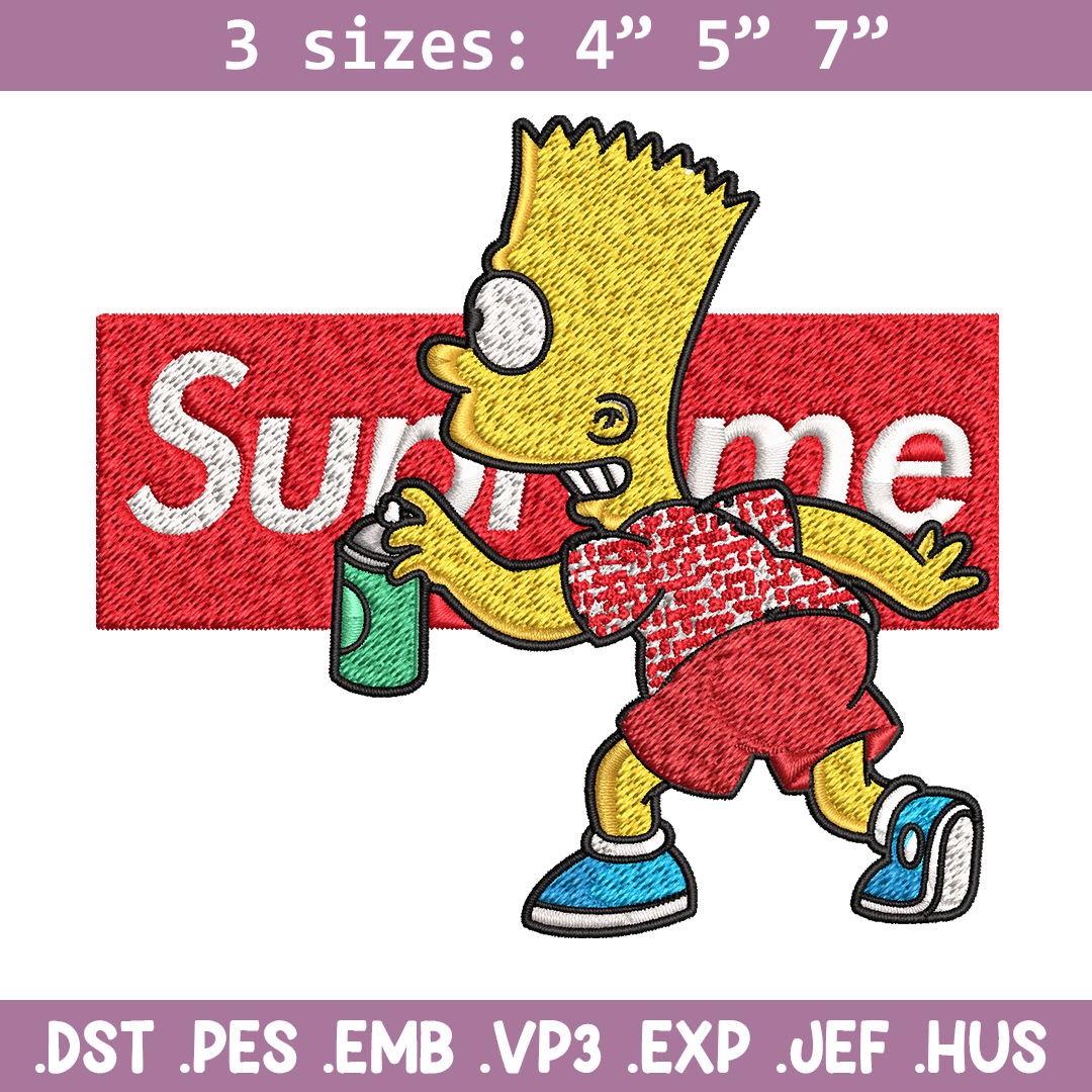 Supreme Simpson Embroidery design, Simpson cartoon Embroider | Inspire ...
