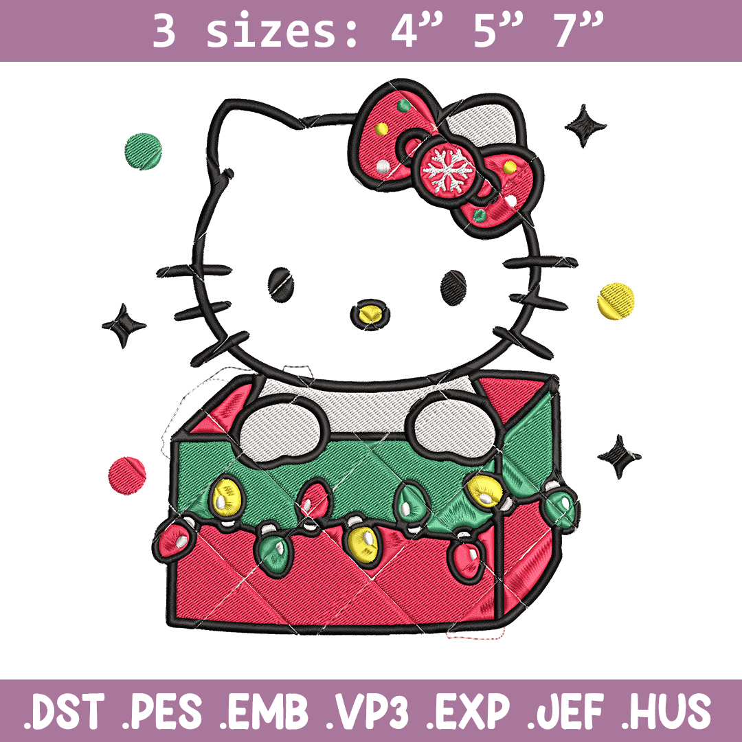Kitty chrismas Embroidery Design, Hello kitty Embroidery, Em - Inspire ...