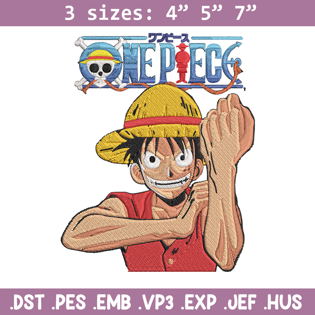 Luffy Poster Embroidery Design,One piece Embroidery, Embroid | Inspire ...