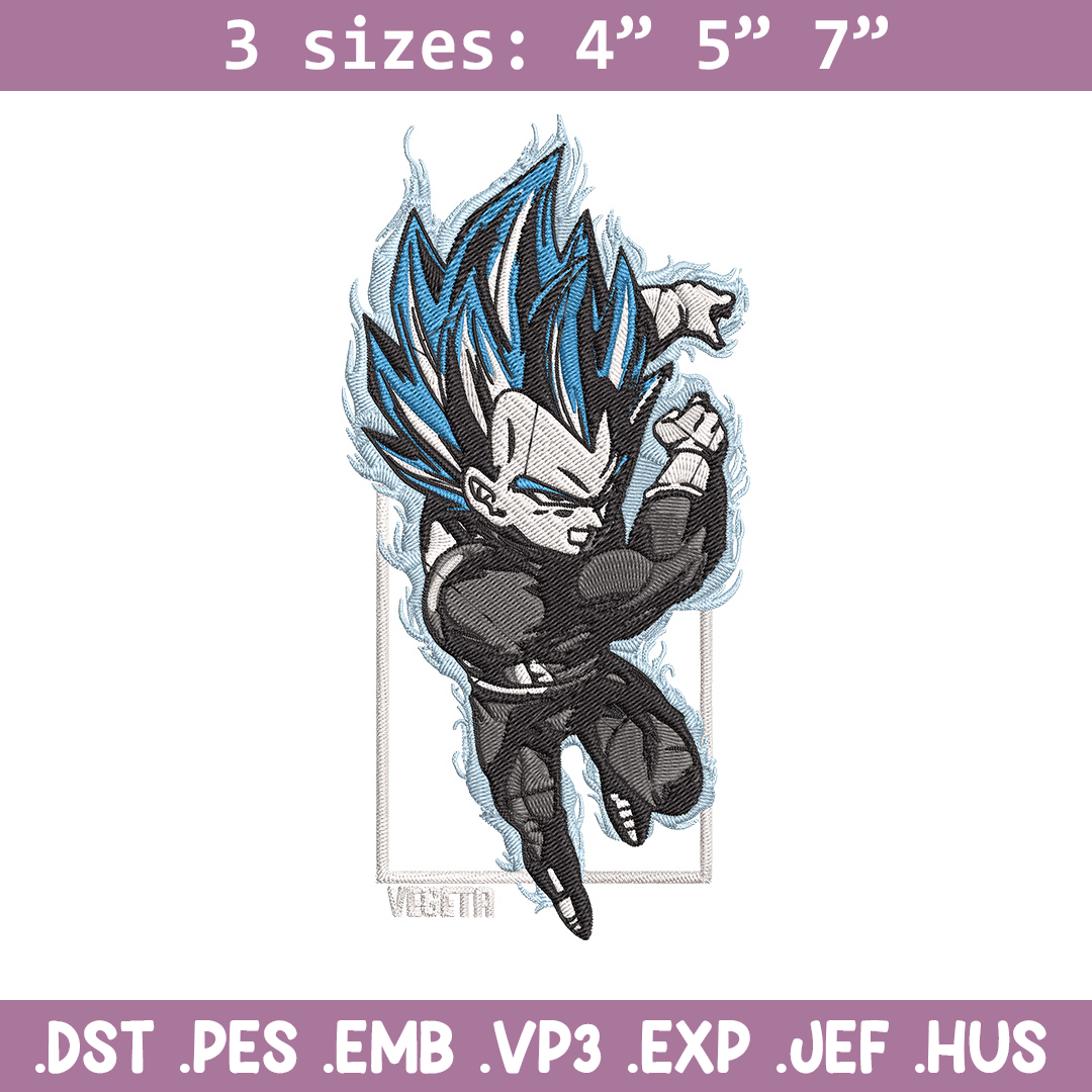 Vegeta poster Embroidery Design, Dragonball Embroidery, Embr | Inspire ...