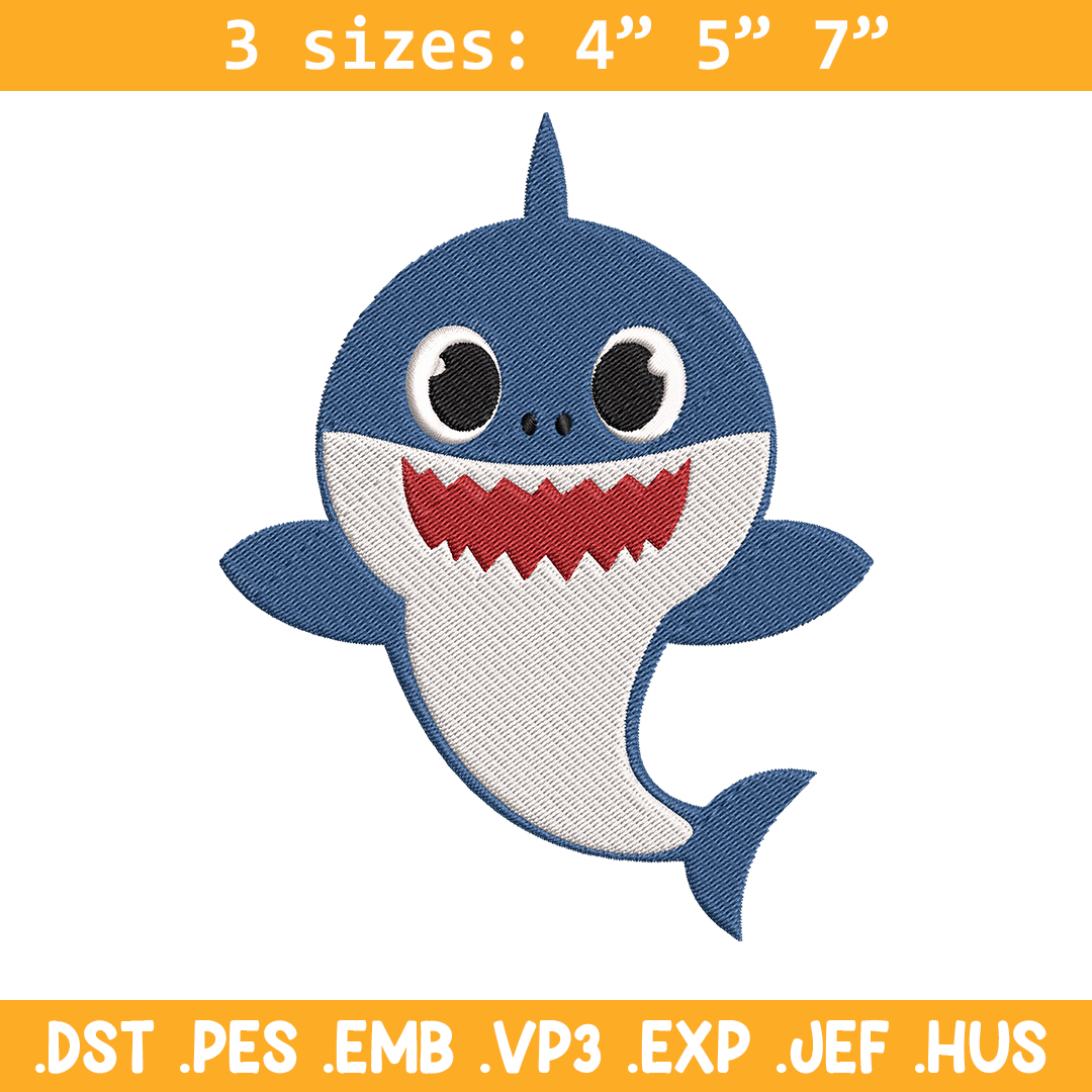 Baby Shark Embroidery Design, Shark Embroidery, Embroidery F | Inspire ...