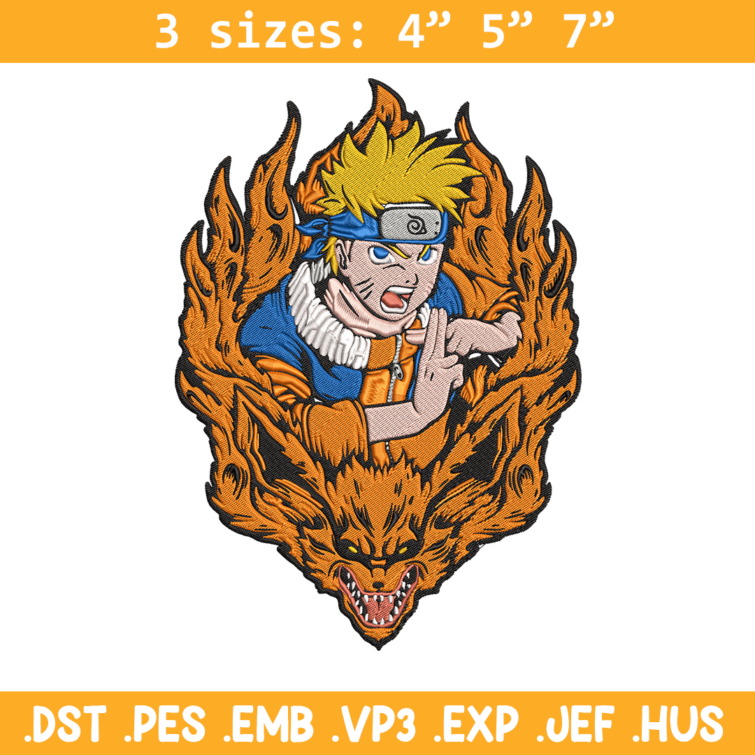 Naruto kurama Embroidery Design, Naruto Embroidery, Embroide - Inspire ...