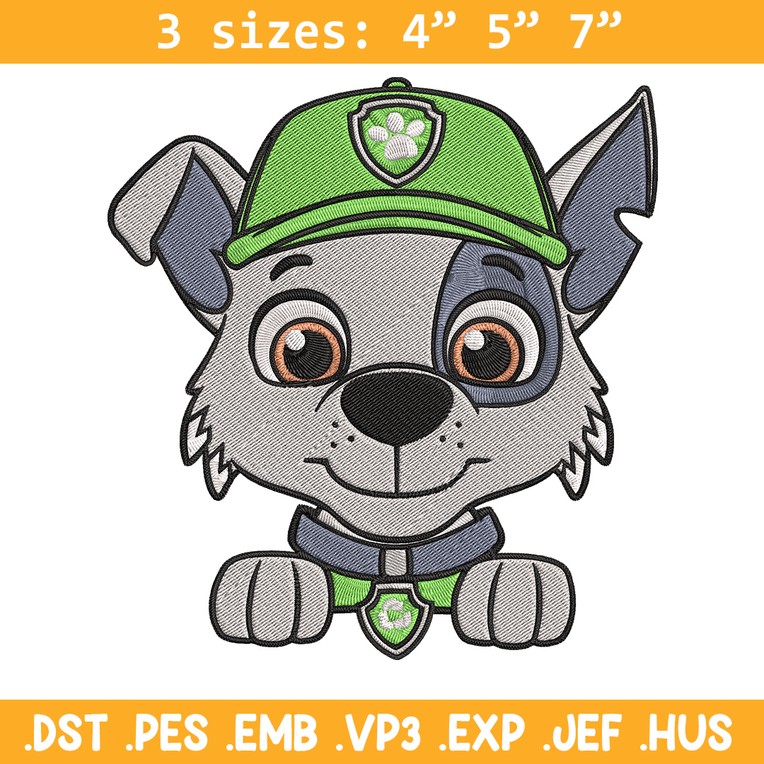 Rocky dog Embroidery Design, Paw patrol Embroidery, Embroide | Inspire ...
