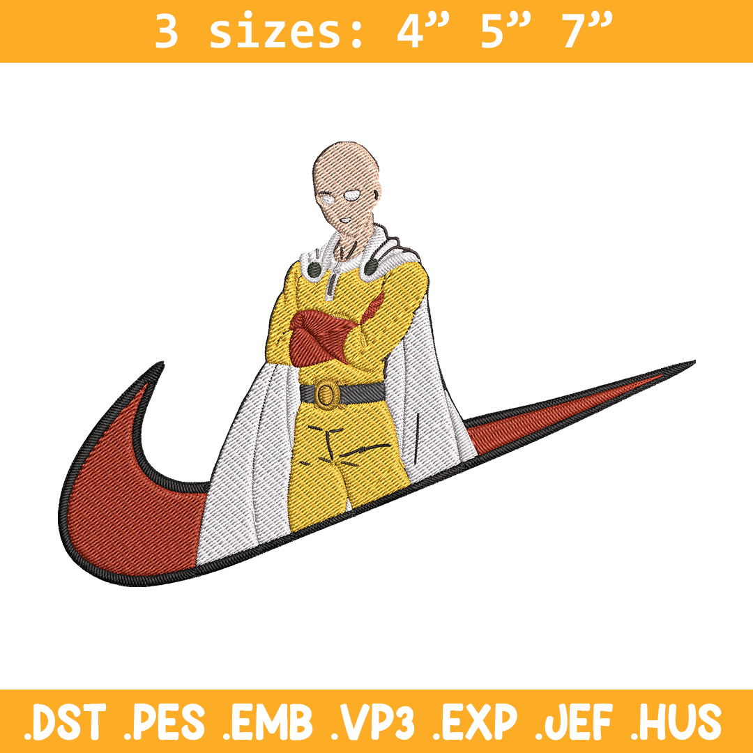 Saitama nike Embroidery Design,One punch man Embroidery, Emb - Inspire ...