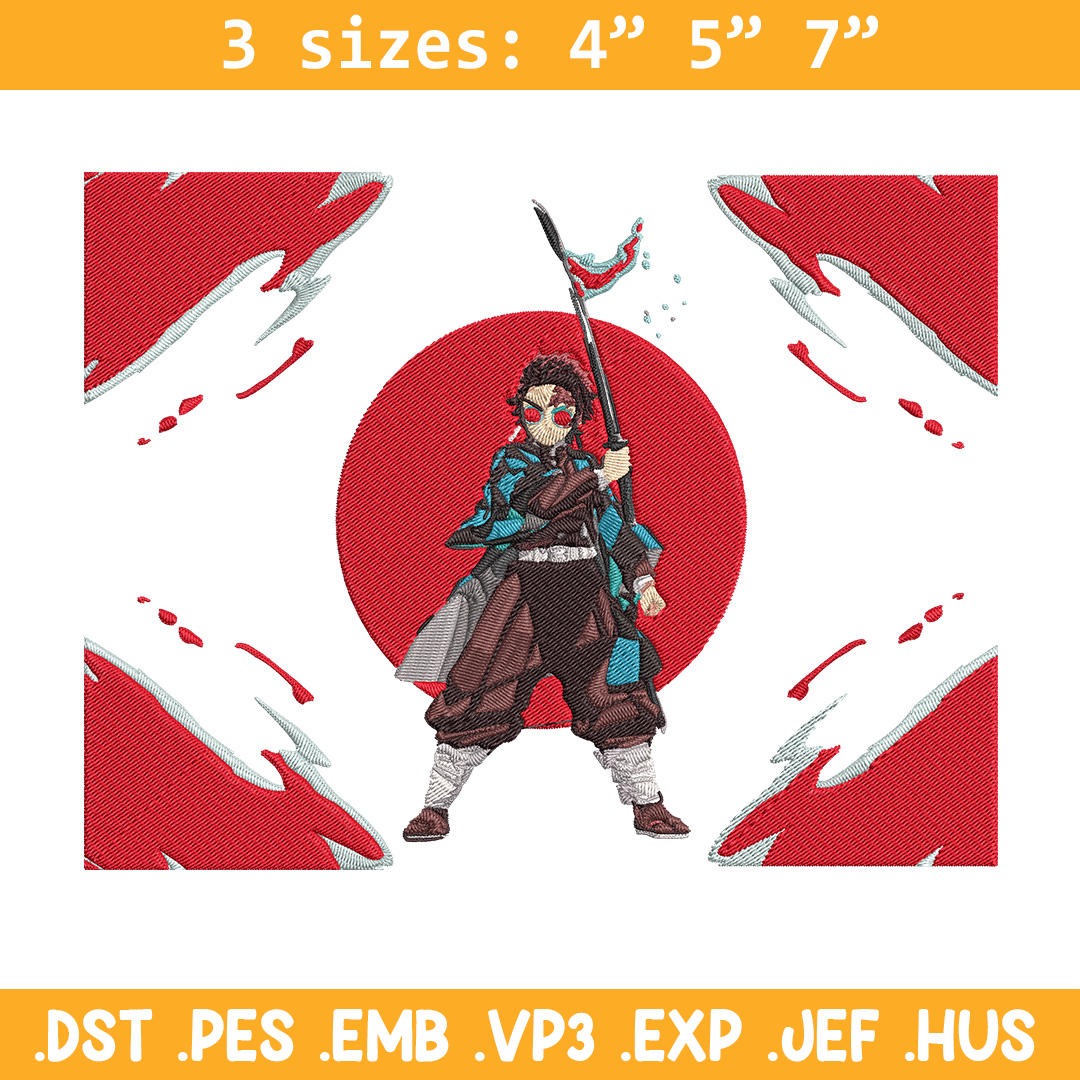 Tanjiro Embroidery Design, Demon slayer Embroidery, Embroide | Inspire ...