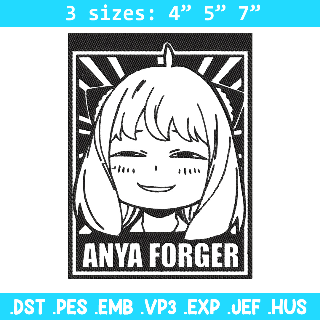 Anya poster Embroidery Design, Spy x family Embroidery, Embr | Inspire ...