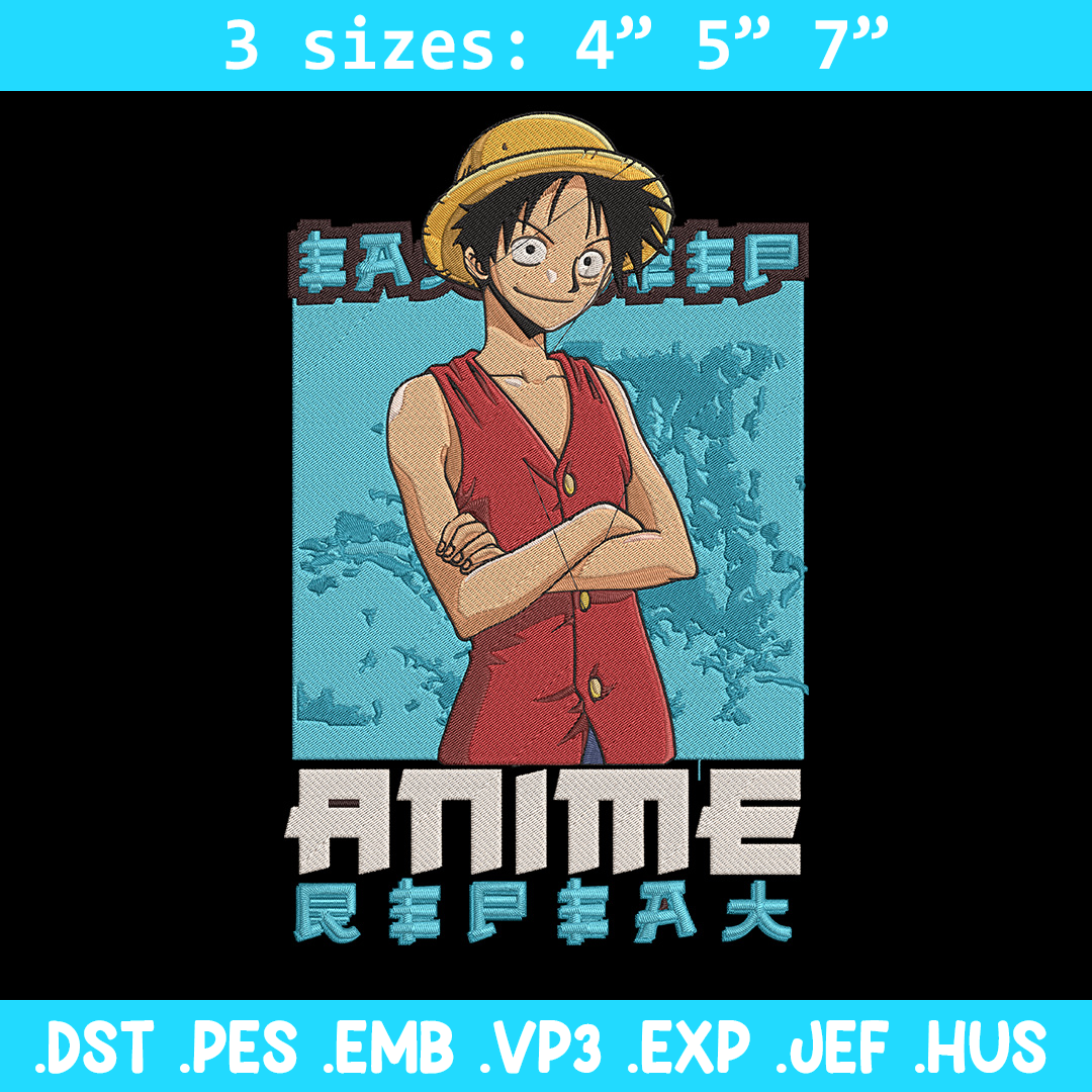 Luffy poster Embroidery Design, One piece Embroidery, Embroi - Inspire ...