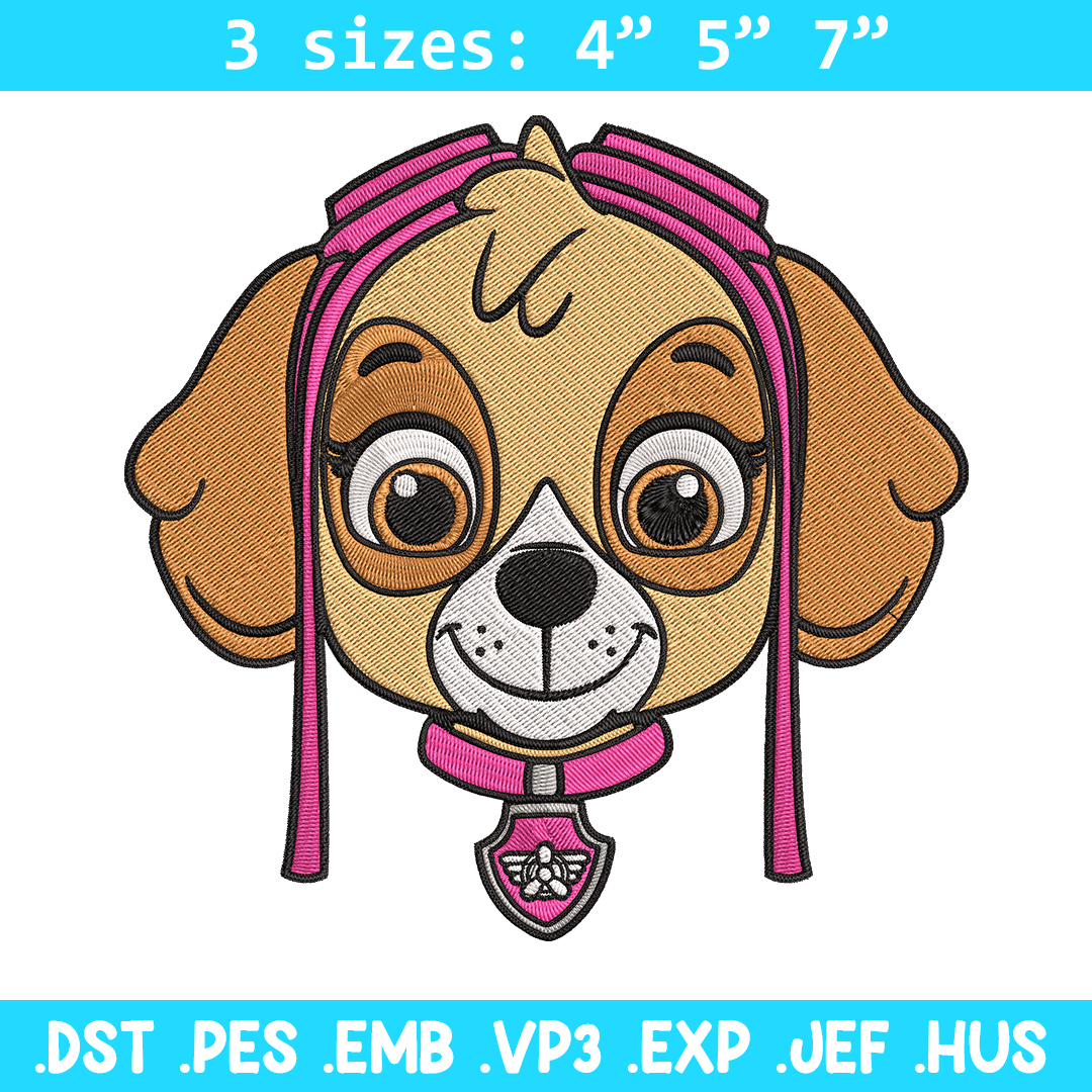 Skye dog Embroidery Design, Paw patrol Embroidery, Embroider | Inspire ...