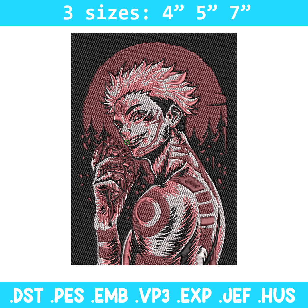 Sukuna poster Embroidery Design,Jujutsu Embroidery,Embroider - Inspire ...