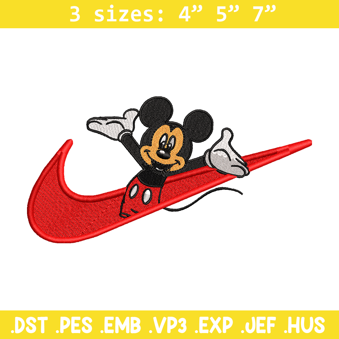 Mickey mouse Nike embroidery design, Disney embroidery, Nike | Inspire ...