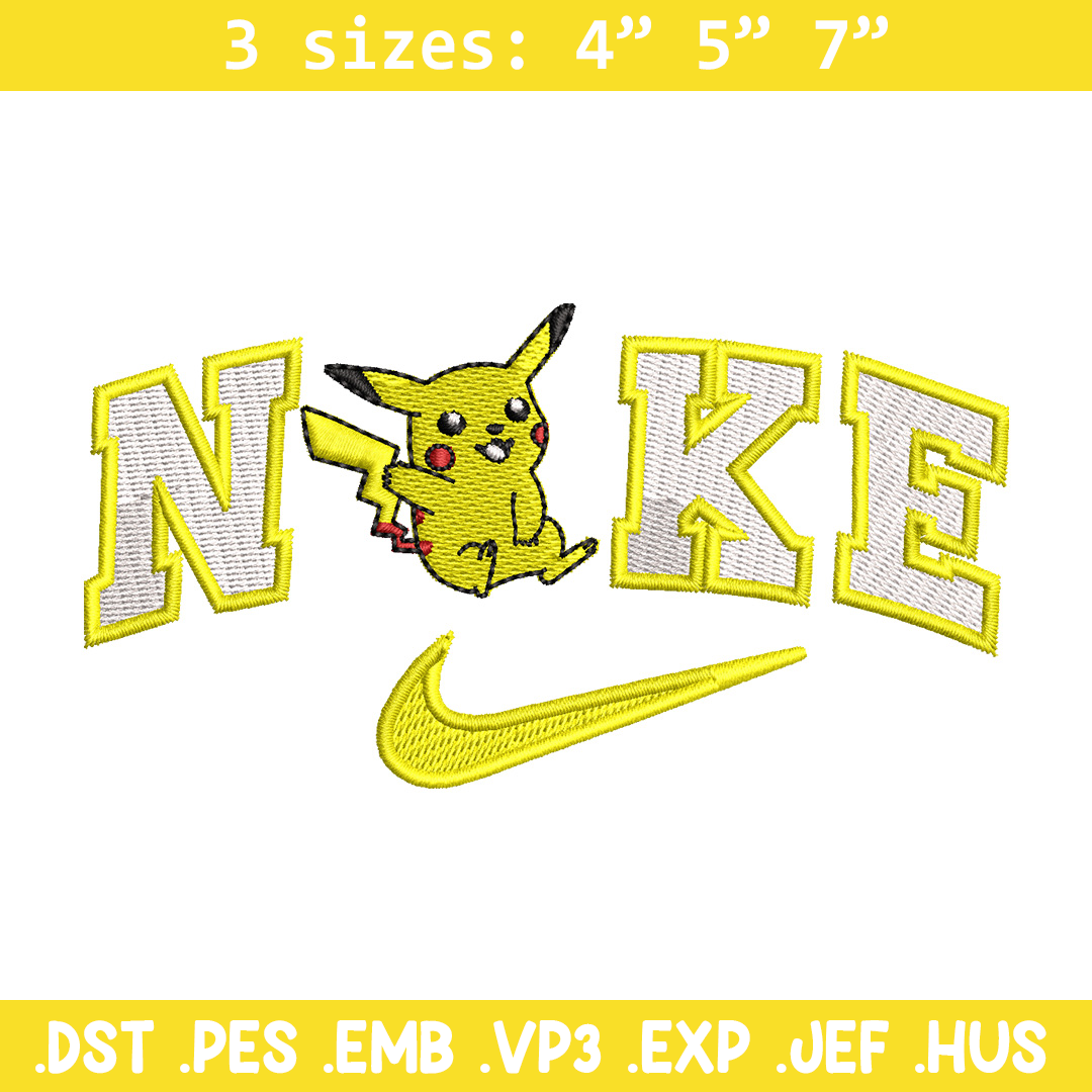 Nike pikachu embroidery design, Pokemon embroidery, Nike des | Inspire ...