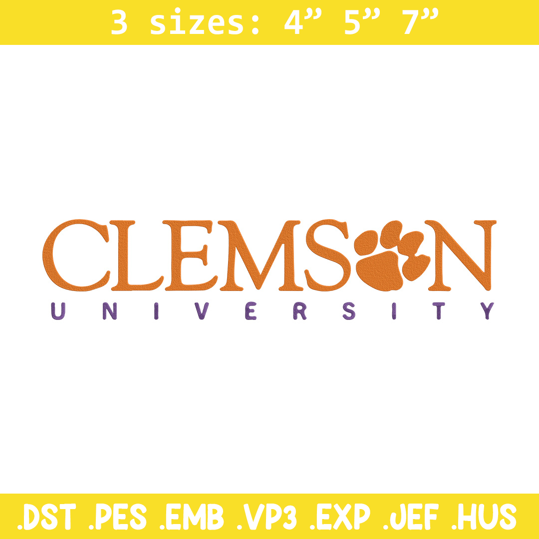 Clemson University logo embroidery design, NCAA embroidery, | Inspire ...