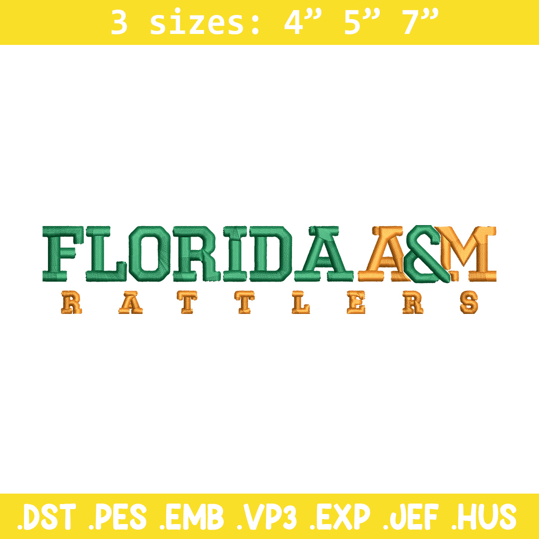 Florida AM Rattlers logo embroidery design, NCAA embroidery, | Inspire ...