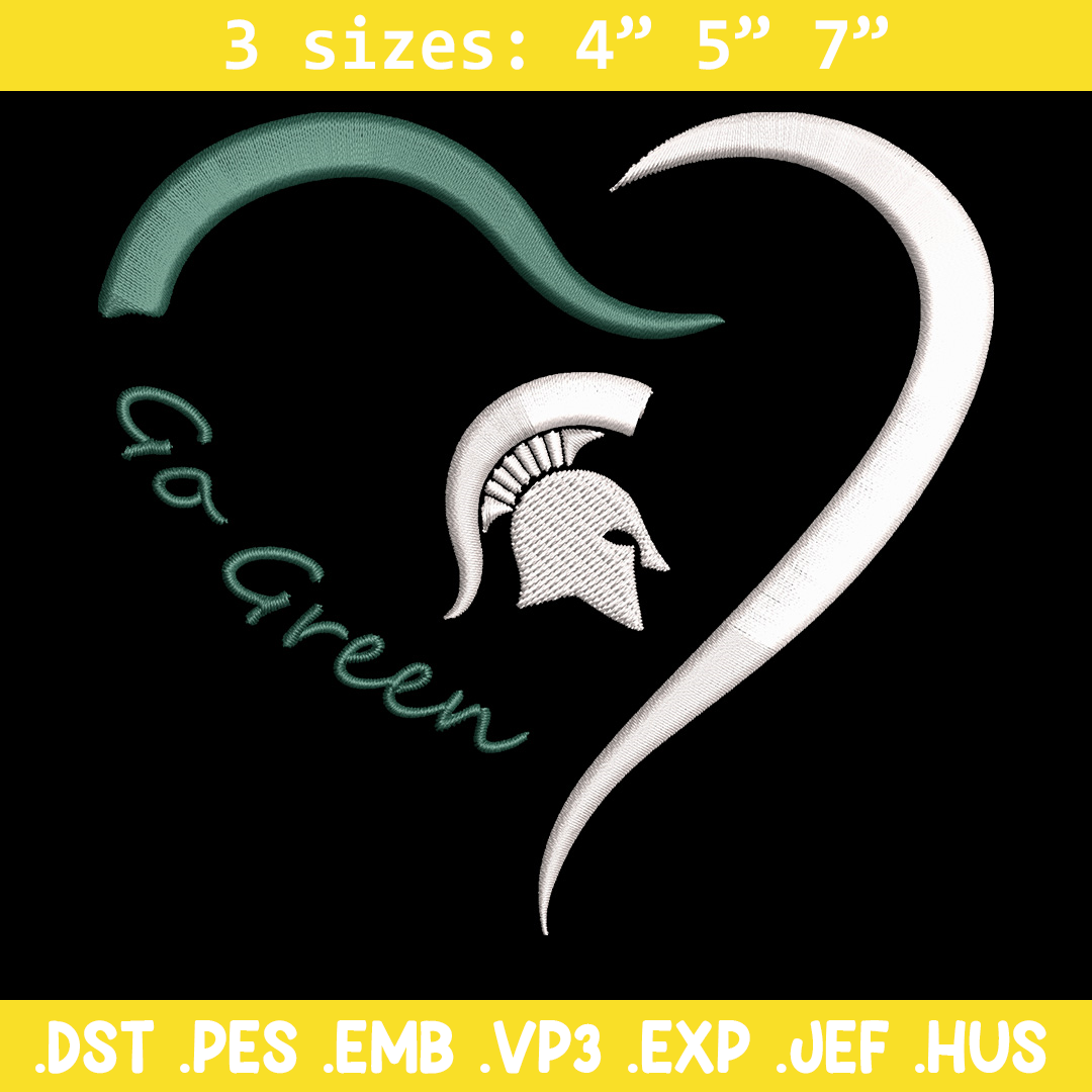 Michigan State Spartan Love embroidery design, NCAA embroide | Inspire ...