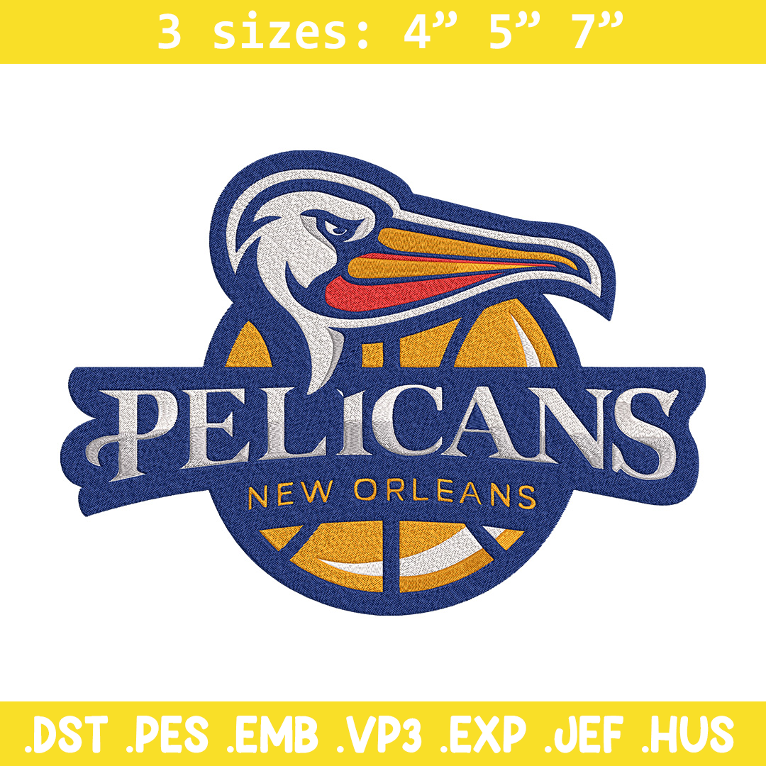 Orleans Pelicans logo embroidery design,NBA embroidery,Sport - Inspire Uplift