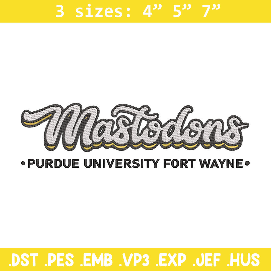 Purdue Fort Wayne logo embroidery design, Sport embroidery, - Inspire ...