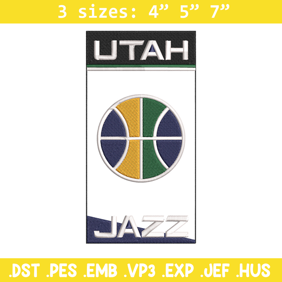 Utah Jazz logo embroidery design,NBA embroidery, Sport embro - Inspire ...
