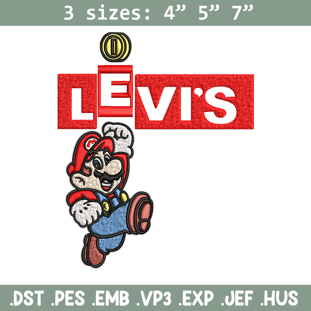 Levi's Mario Embroidery design, Levi's Mario Embroidery, car - Inspire ...