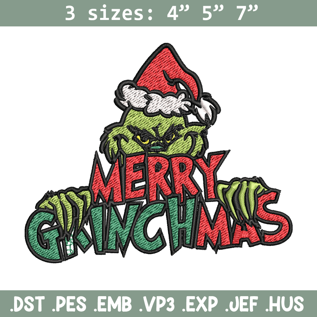 Merry christmas Grinch Embroidery design, Grinch christmas E | Inspire ...