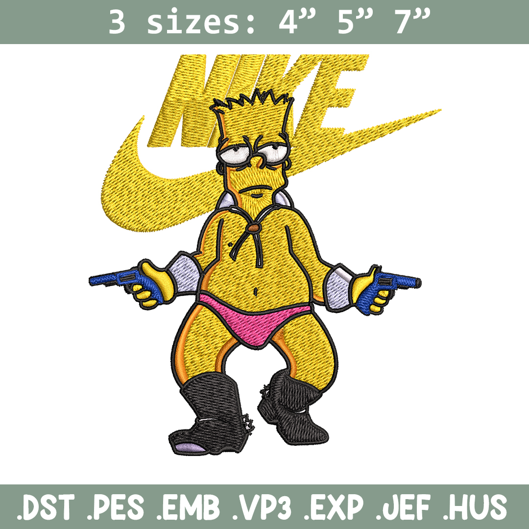 Simpson funny Nike Embroidery design, cartoon Embroidery, Ni - Inspire ...