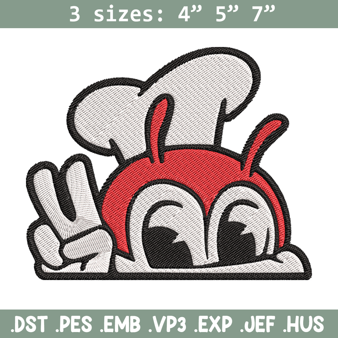 Jollibee Peek Embroidery Design, Logo Embroidery, Embroidery - Inspire ...
