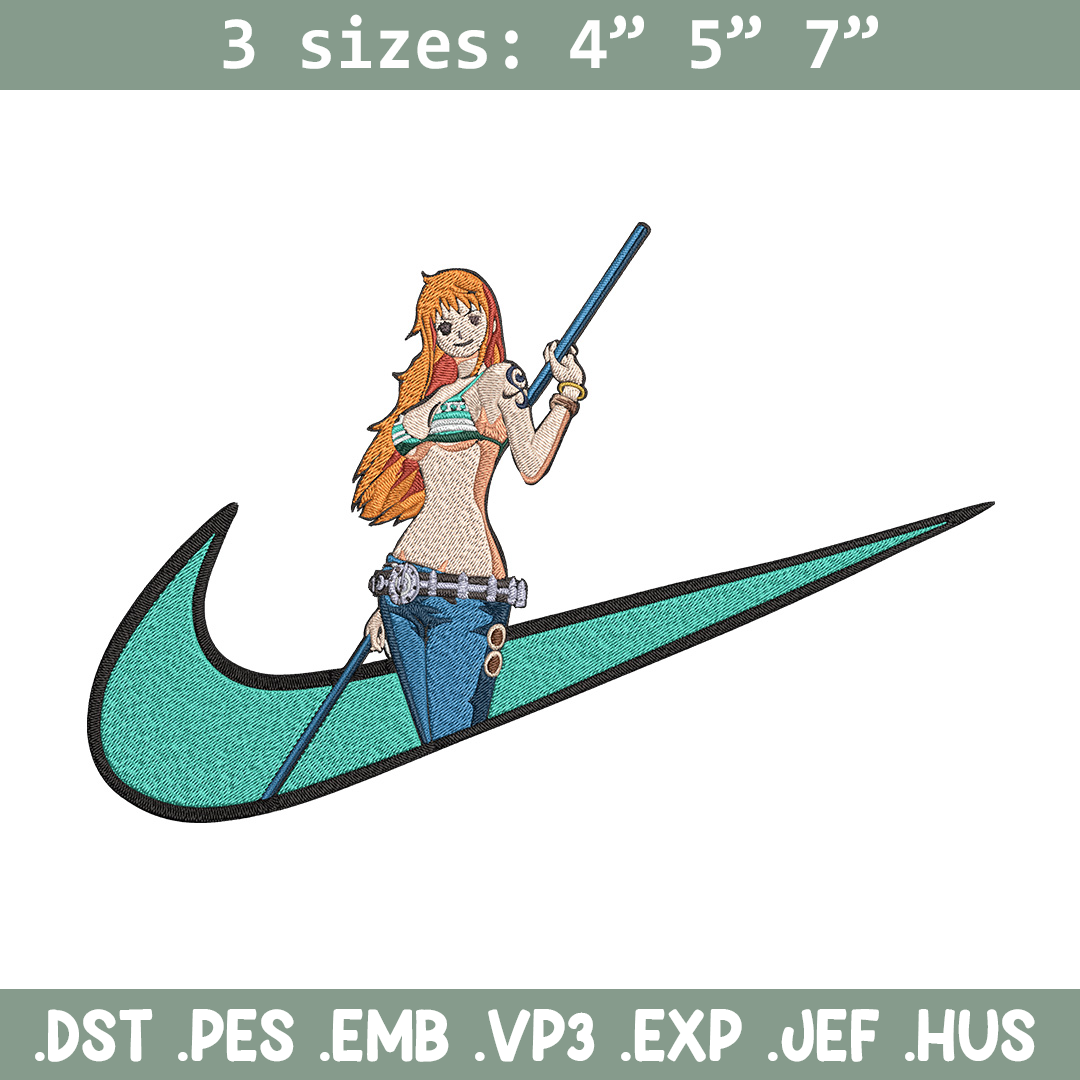 Nami x nike Embroidery Design, One piece Embroidery, Embroid - Inspire ...