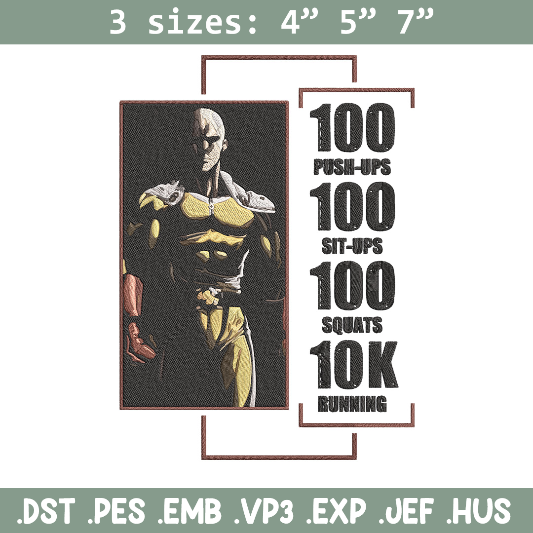 Saitama poster Embroidery Design, One punch man Embroidery,E - Inspire ...