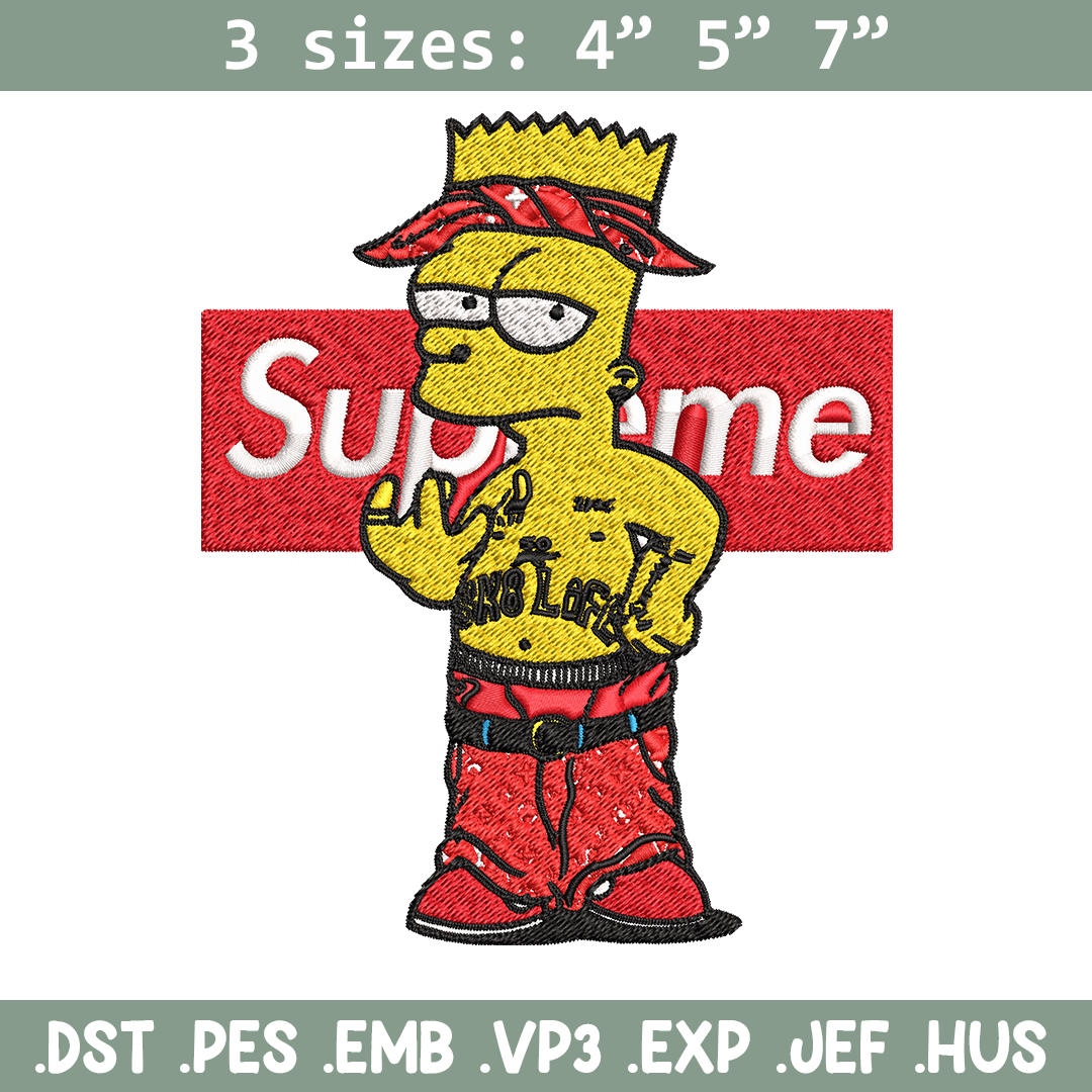 Supreme Simpson Embroidery design, Simpson Embroidery, carto - Inspire ...