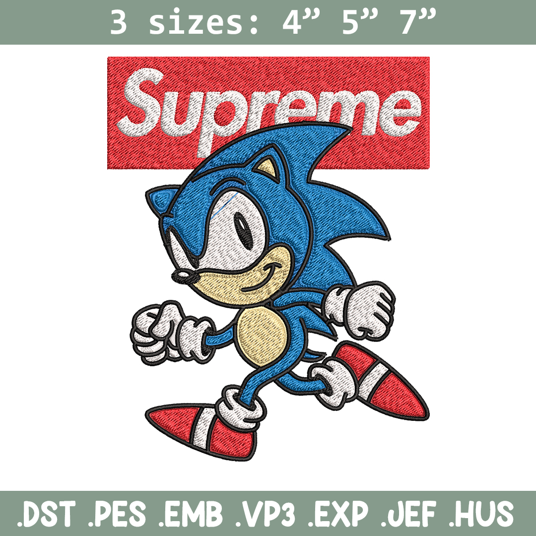 Supreme Sonic Embroidery design, Supreme Sonic Embroidery, c | Inspire ...