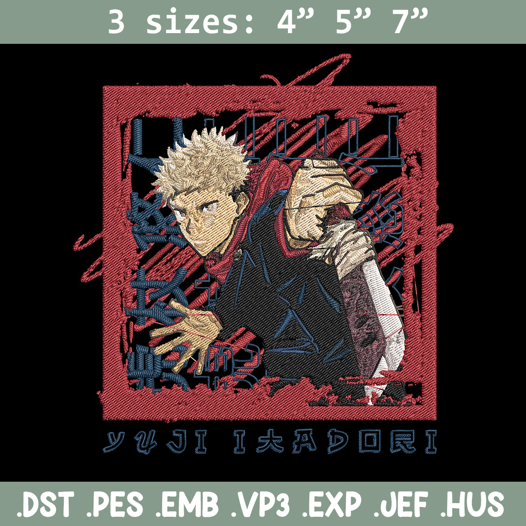 Yuji poster Embroidery Design, Jujutsu Embroidery, Embroider | Inspire ...