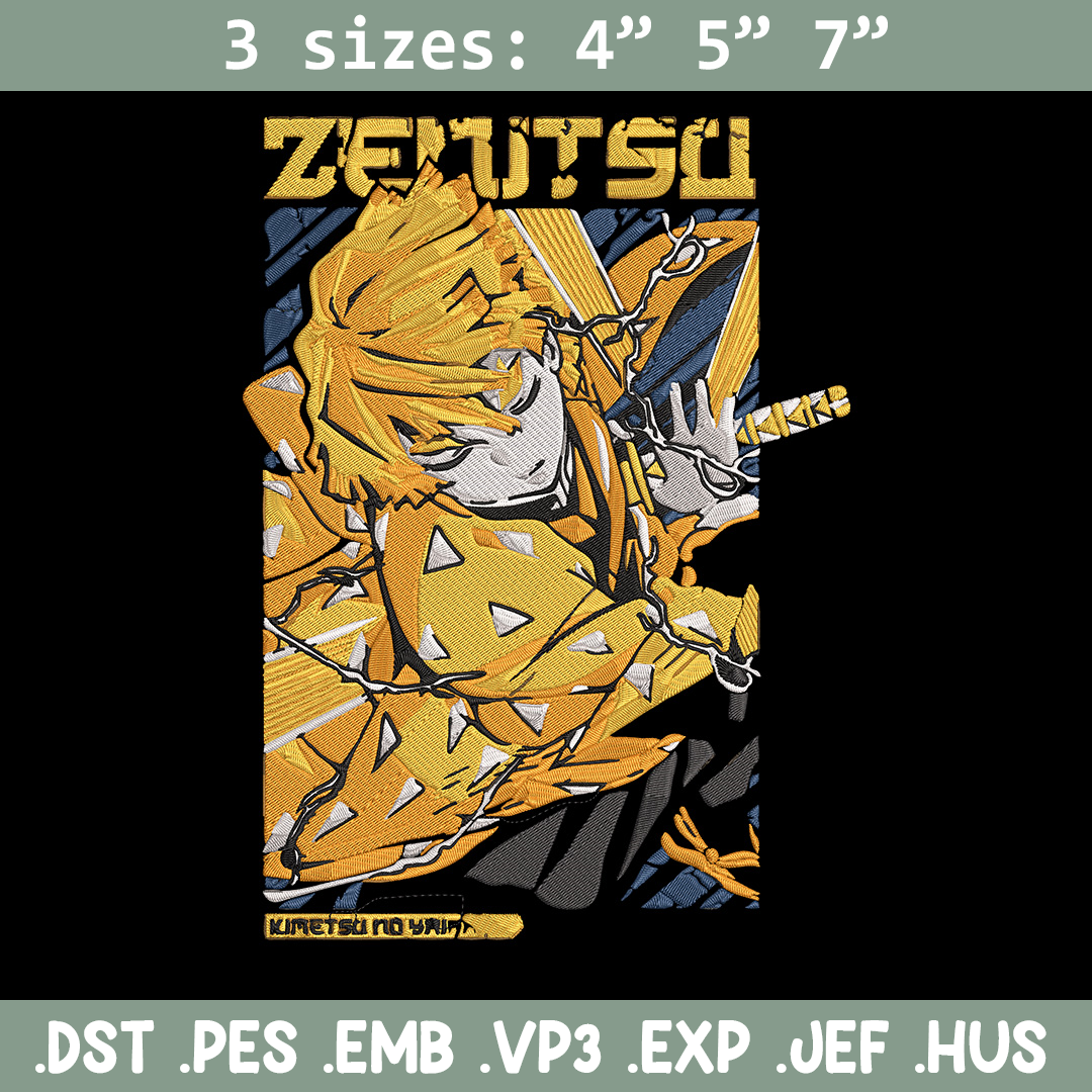Zenitsu poster Embroidery Design, Demon slayer Embroidery, E | Inspire ...