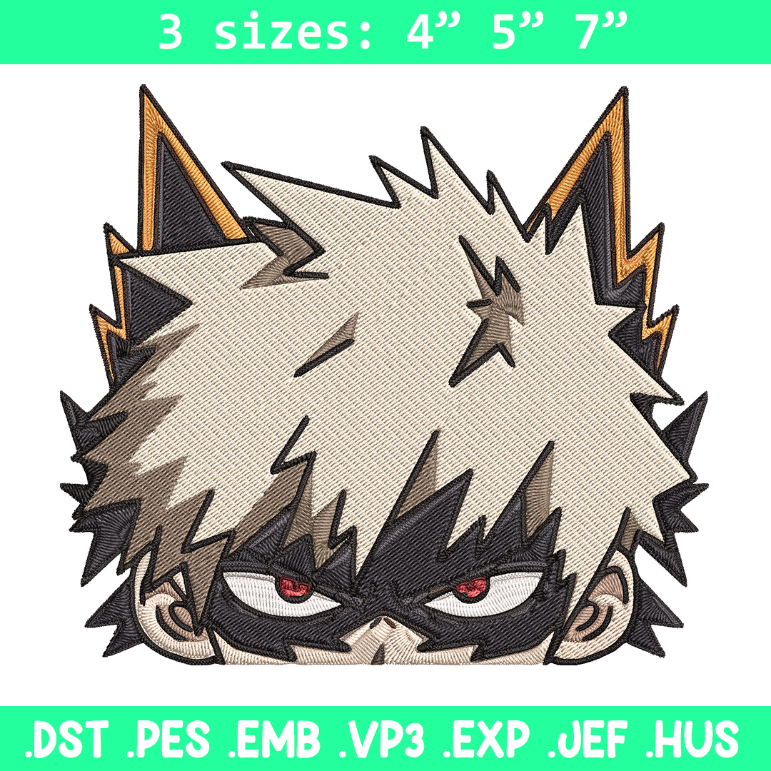 Bakugo Peeker Embroidery Design, Mha Embroidery, Embroidery - Inspire ...