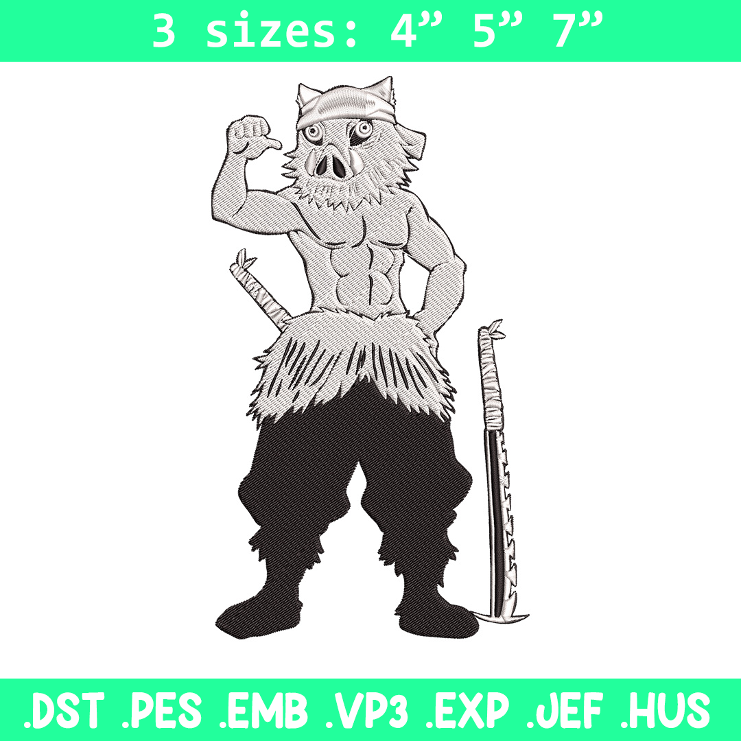 Inosuke Embroidery Design,Demon slayer Embroidery, Embroider - Inspire ...
