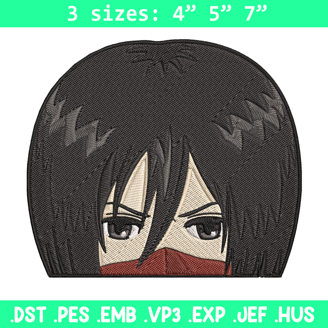 Mikasa Peeker Embroidery Design, Aot Embroidery, Embroidery - Inspire ...
