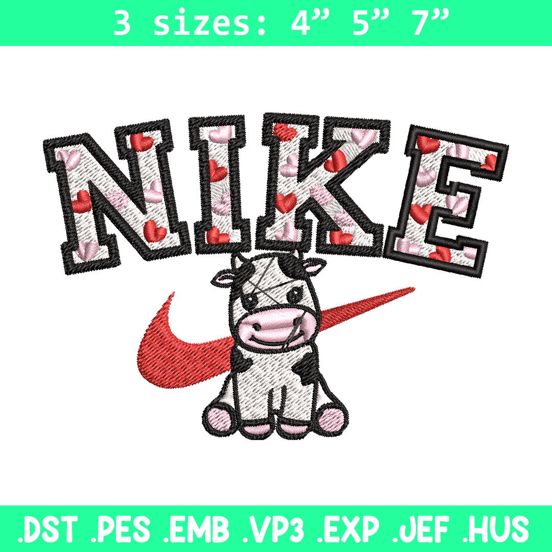 Nike cute cow Embroidery Design, Brand Embroidery, Nike Embr | Inspire ...