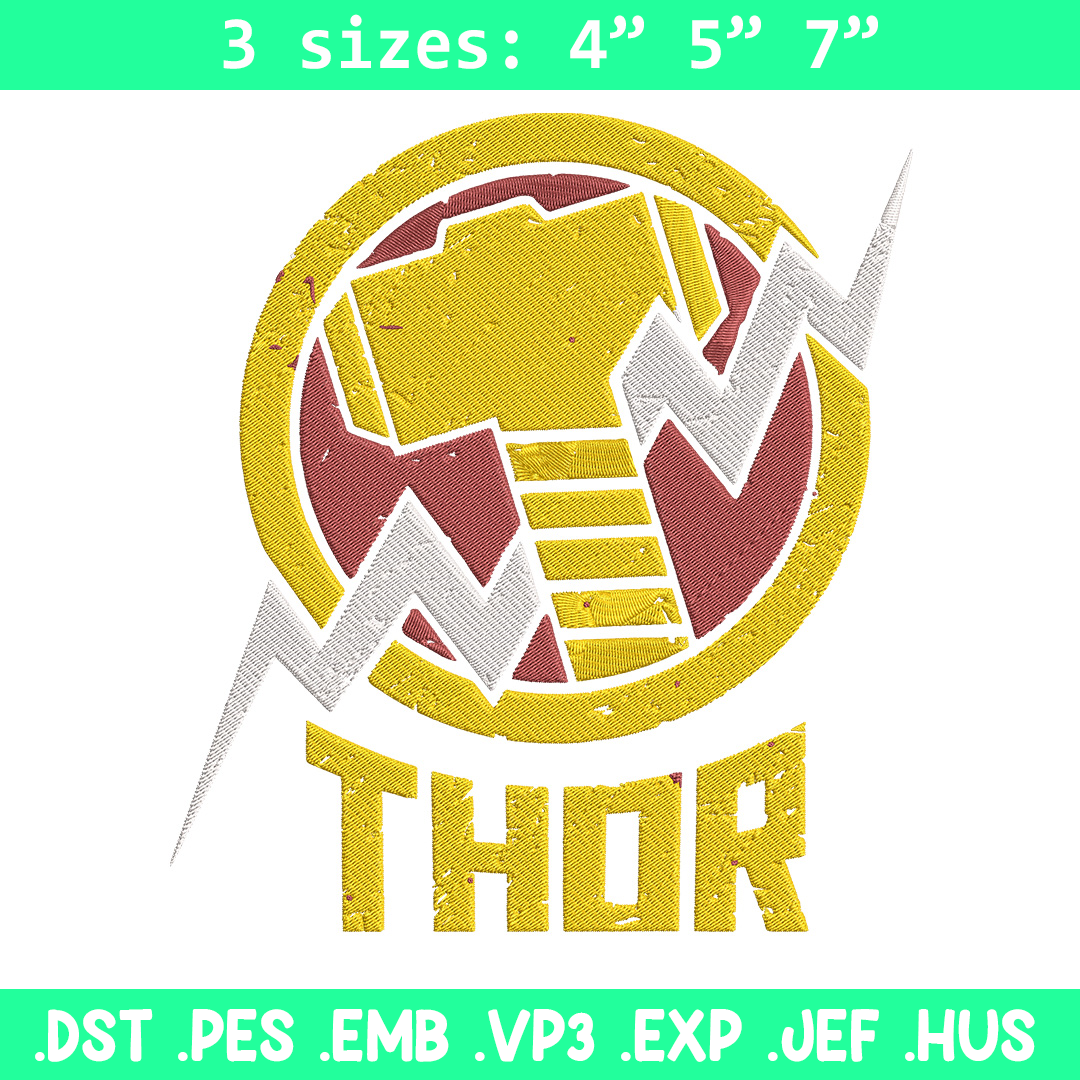 Thor logo Embroidery Design, Marvel Embroidery, Embroidery F | Inspire ...