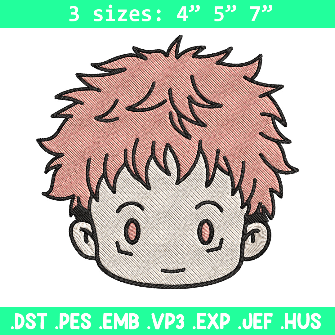 Yuji chibi Embroidery Design, Jujutsu Embroidery, Embroidery | Inspire ...