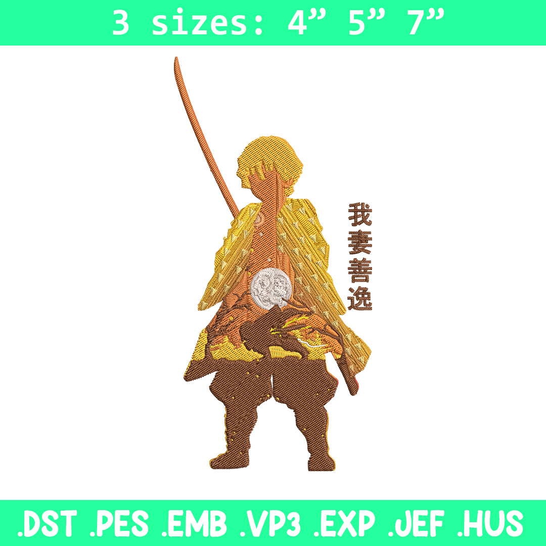Zenitsu poster Embroidery Design,Demon slayer Embroidery,Emb | Inspire ...