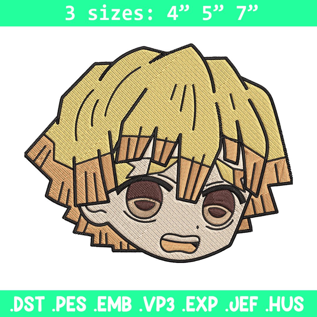 Zenitsu sticker Embroidery Design, Demon slayer Embroidery, - Inspire ...