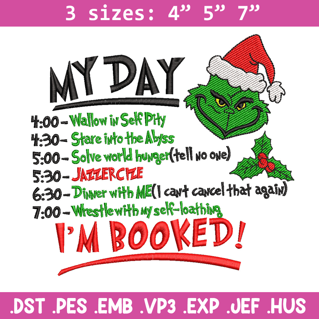 Grinch my day embroidery design, Grinch embroidery, Chrismas - Inspire ...