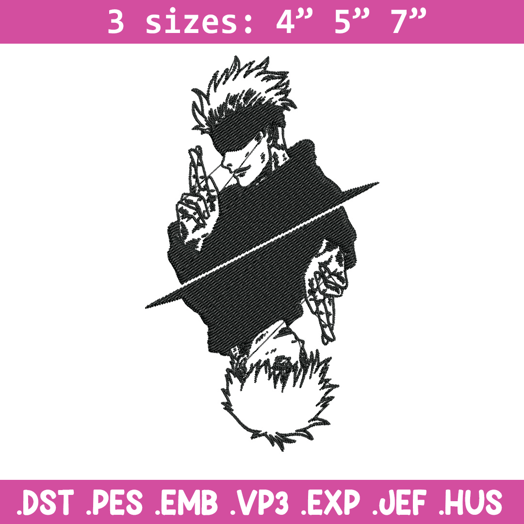 Gojo poster Embroidery Design, Jujutsu Embroidery, Embroider | Inspire ...