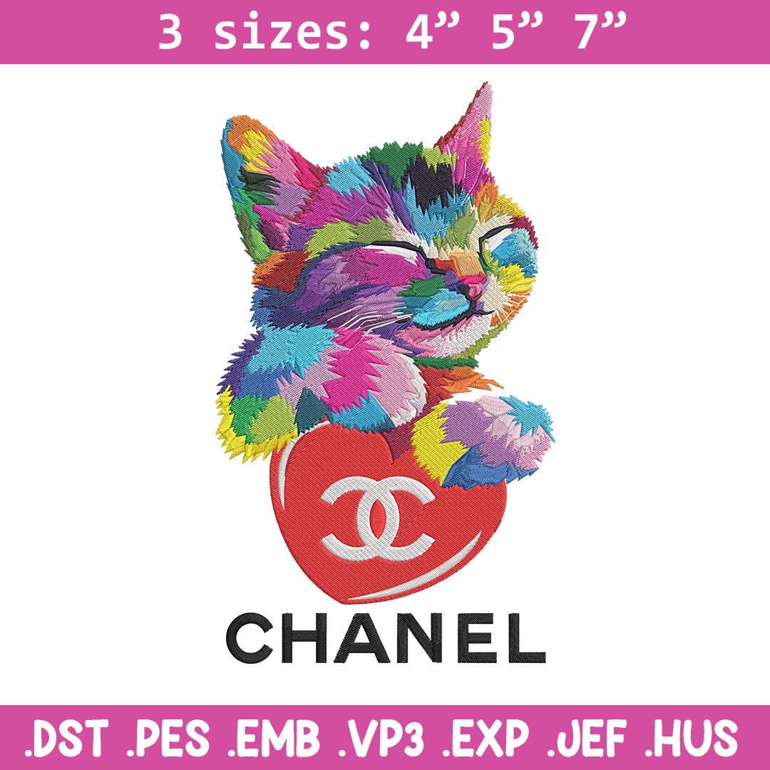 Chanel color cat Embroidery Design, Chanel Embroidery, Embro - Inspire ...