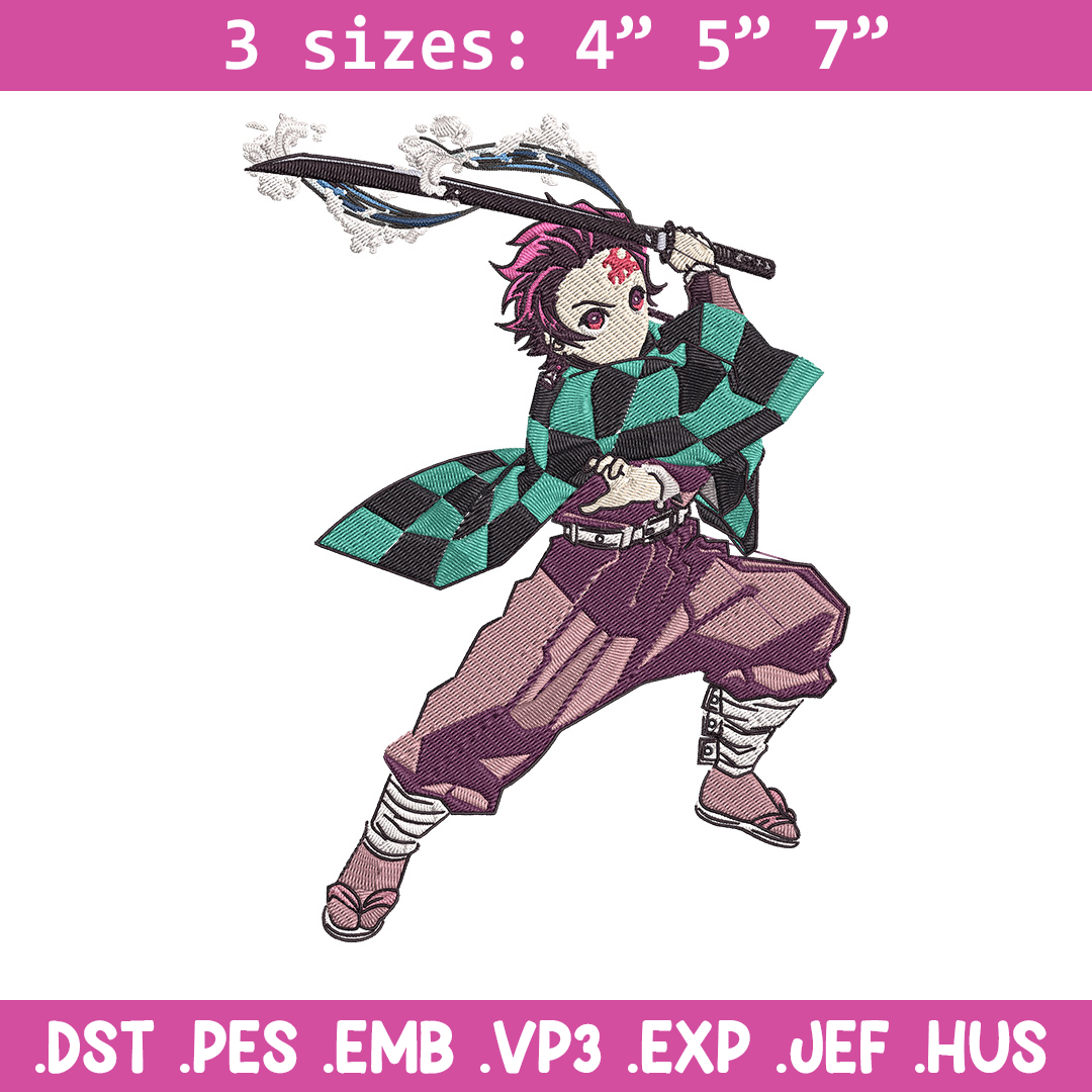 Kamado Tanjiro Embroidery Design, Demon slayer Embroidery,Em - Inspire ...