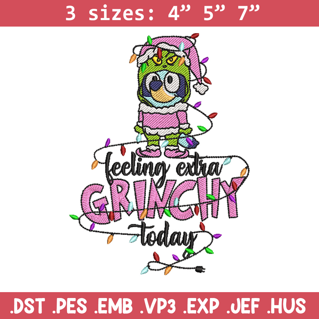 Bluey x grinch embroidery design, Bluey embroidery, Chrismas - Inspire ...