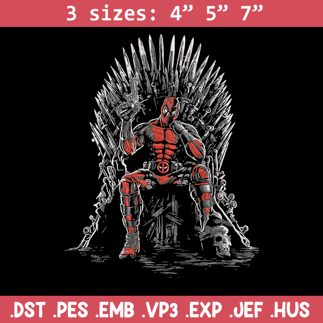 Deadpool king Embroidery Design, Deadpool Embroidery, Embroi | Inspire ...