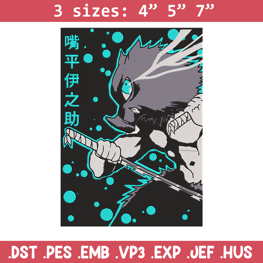 Inosuke poster Embroidery Design, Demon slayer Embroidery, E | Inspire ...
