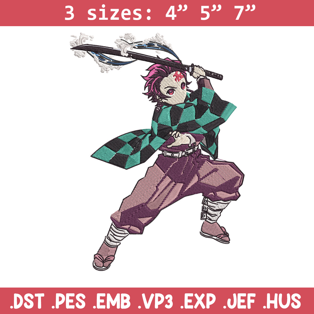 Kamado Tanjiro Embroidery Design, Demon slayer Embroidery,Em | Inspire ...