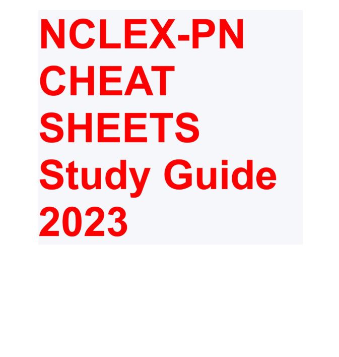 NCLEX-PN CHEAT SHEETS Study Guide 2023 | Inspire Uplift