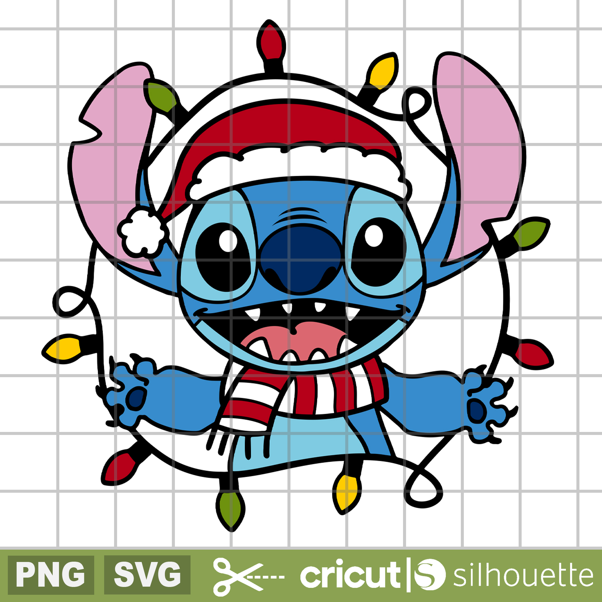 Stitch Christmas lights svg, cricut svg, cricut cutting file - Inspire ...
