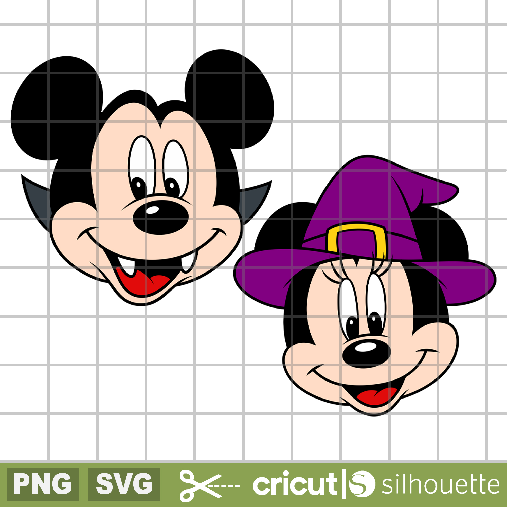 Vampire and Witch Mickey and Minnie mouse svg, cricut svg, c - Inspire ...